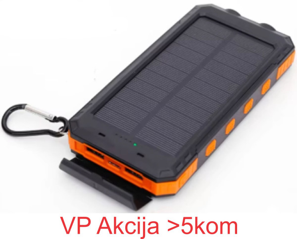 HRD-T12 ** Gembird solar power bank 12000mAh 2xUSB, 1xType-C, LED, kompas (999)