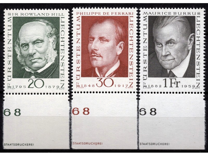 Liechtenstein Furstentum 1968.