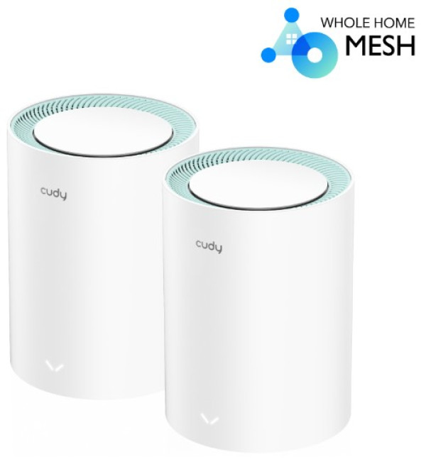 Cudy M1300 2-pack AC1200 Dual Band 2.4Ghz+5Ghz WiFi MESH, GiGABIT, 4x Antena 16MB/128DDR