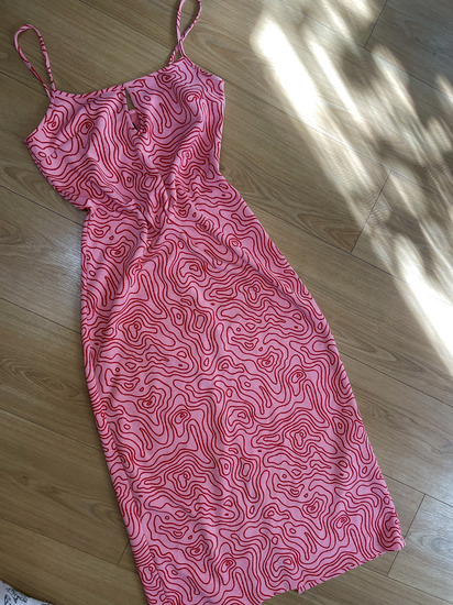 Zara midi pink haljina