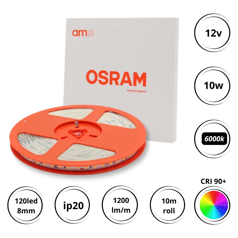 OSRAM, FLEXY LED TRAKA 12V-2835-120D-40R-8MM-IP20-10W/MET 6000K, 002228