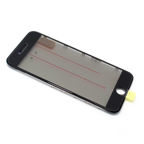 Staklo touchscreen-a - Iphone 6S sa frejmom + oca i polaroid crni ORG (MS)