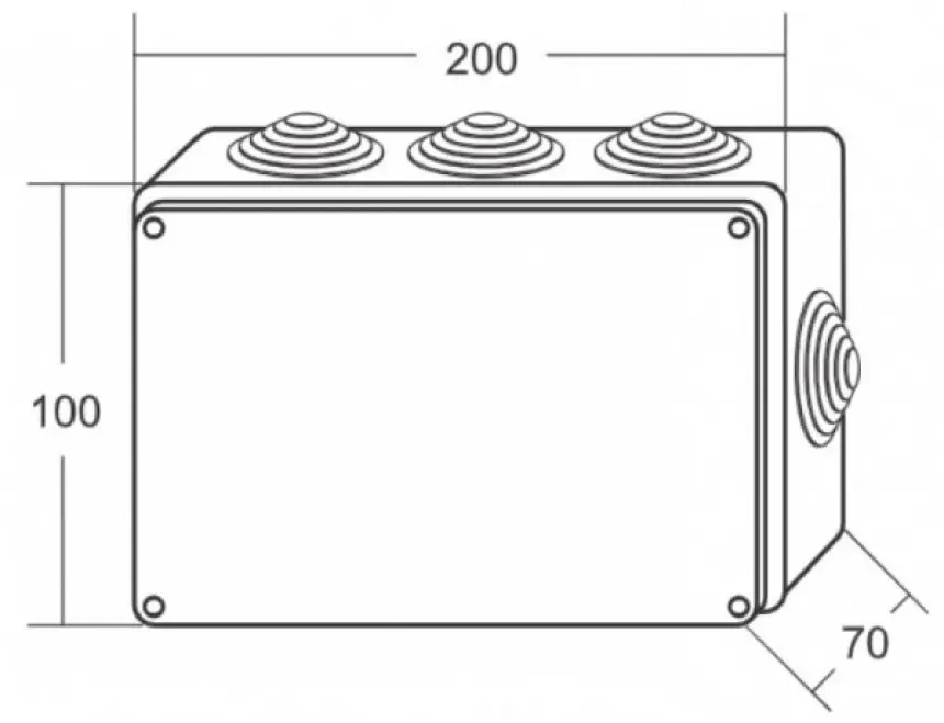 Razvodna kutija ME-KII200x100x70mm (8 uvodnica) IP65 40278