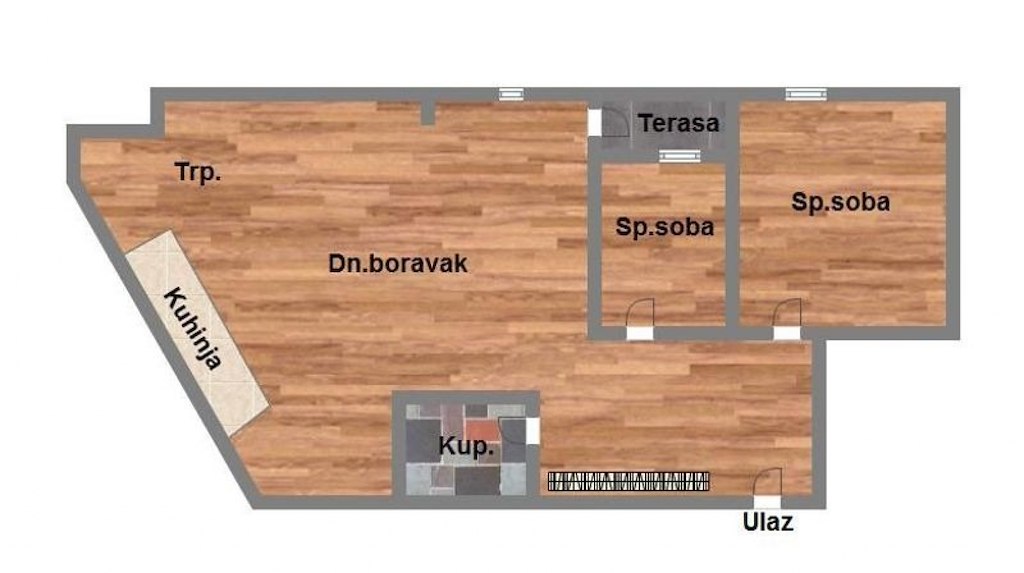 Dvoiposoban Podbara 58m2 izgradnja