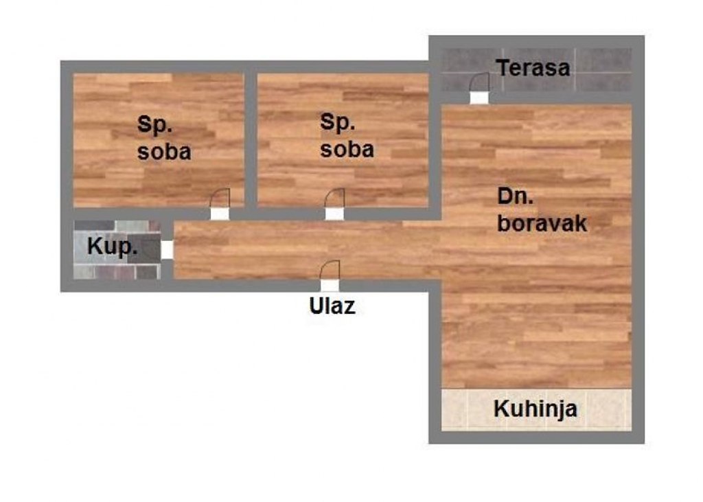 Trosoban podbara 58m2 7. sprat izgradnja