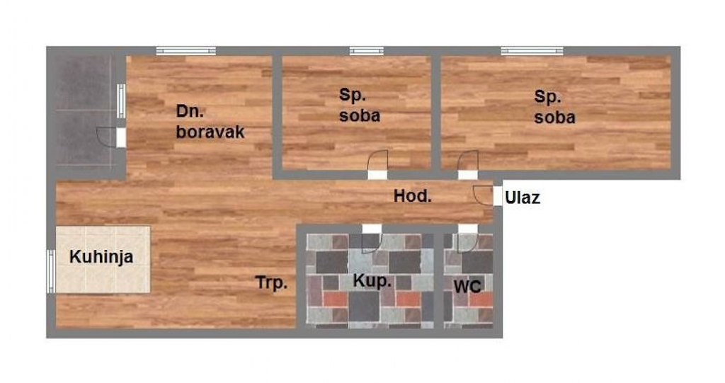 - 60m2 - Trosoban stan blizu S. Bulevara!