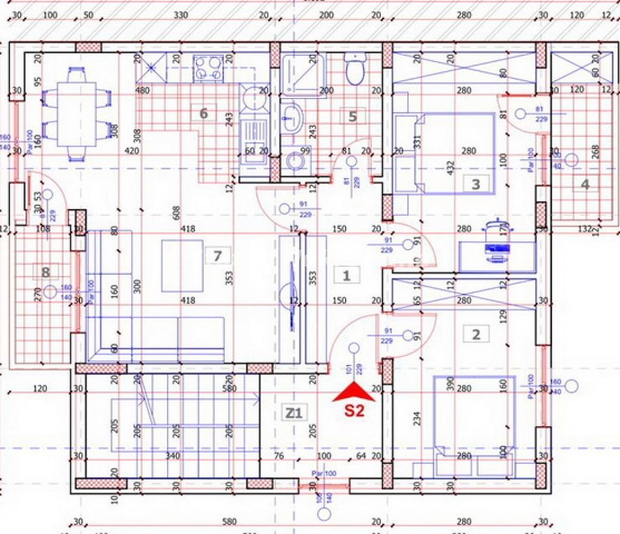 Adice-Trosoban stan 66 m2 u Izgradnji-065/385 8880