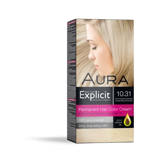 Set za trajno bojenje kose EXPLICIT 10.31 Light golden ash blonde / zlatno pepeljasto plava