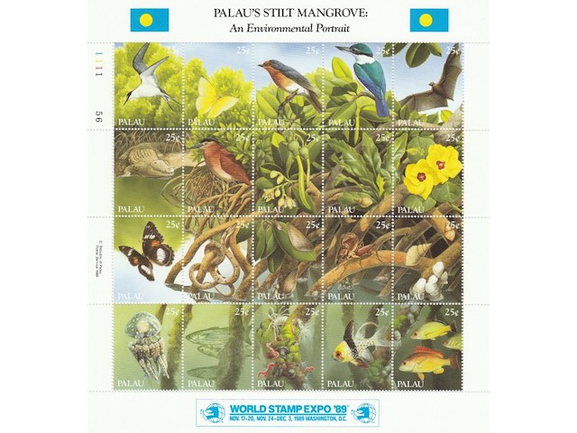 Palau - fauna / tabak / 1989