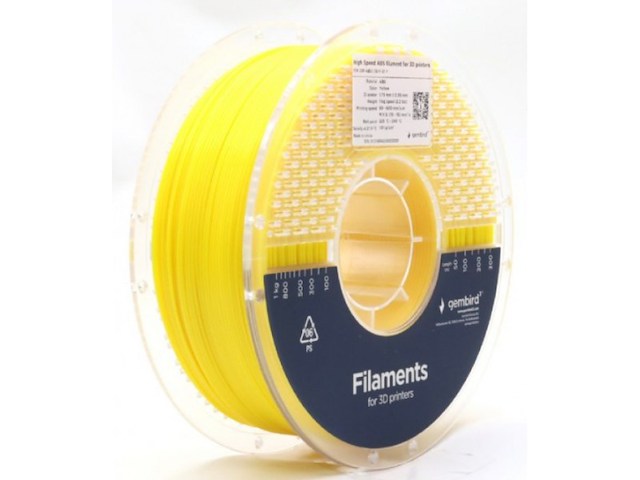 3DP-ABS1.75HY-01-Y ABS filament velike brzine za 3D stampac 1.75mm, kotur 1KG YELLOW