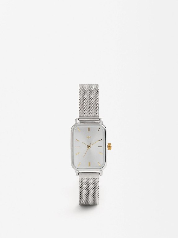 Watch with stainless steel mesh strap