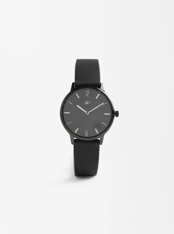 Watch with silicone strap