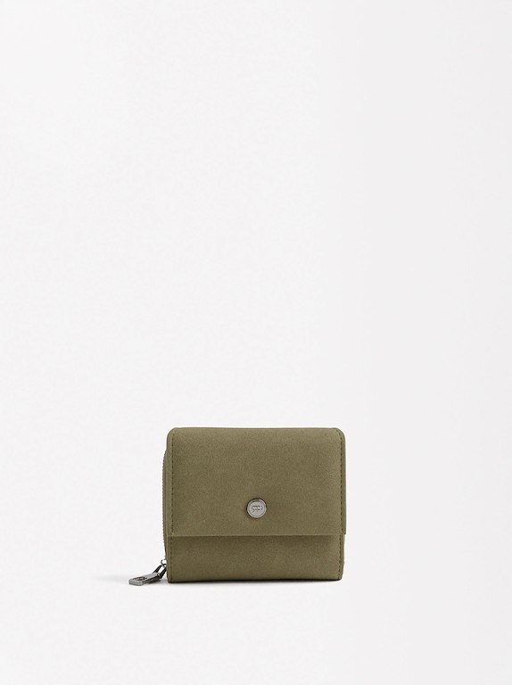 Suede Effect Wallet Flap Closure S