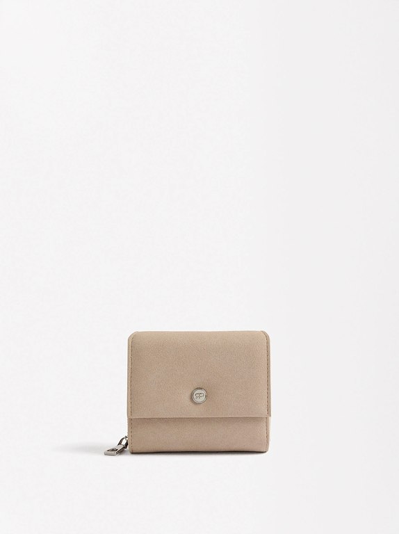 Suede Effect Wallet Flap Closure S