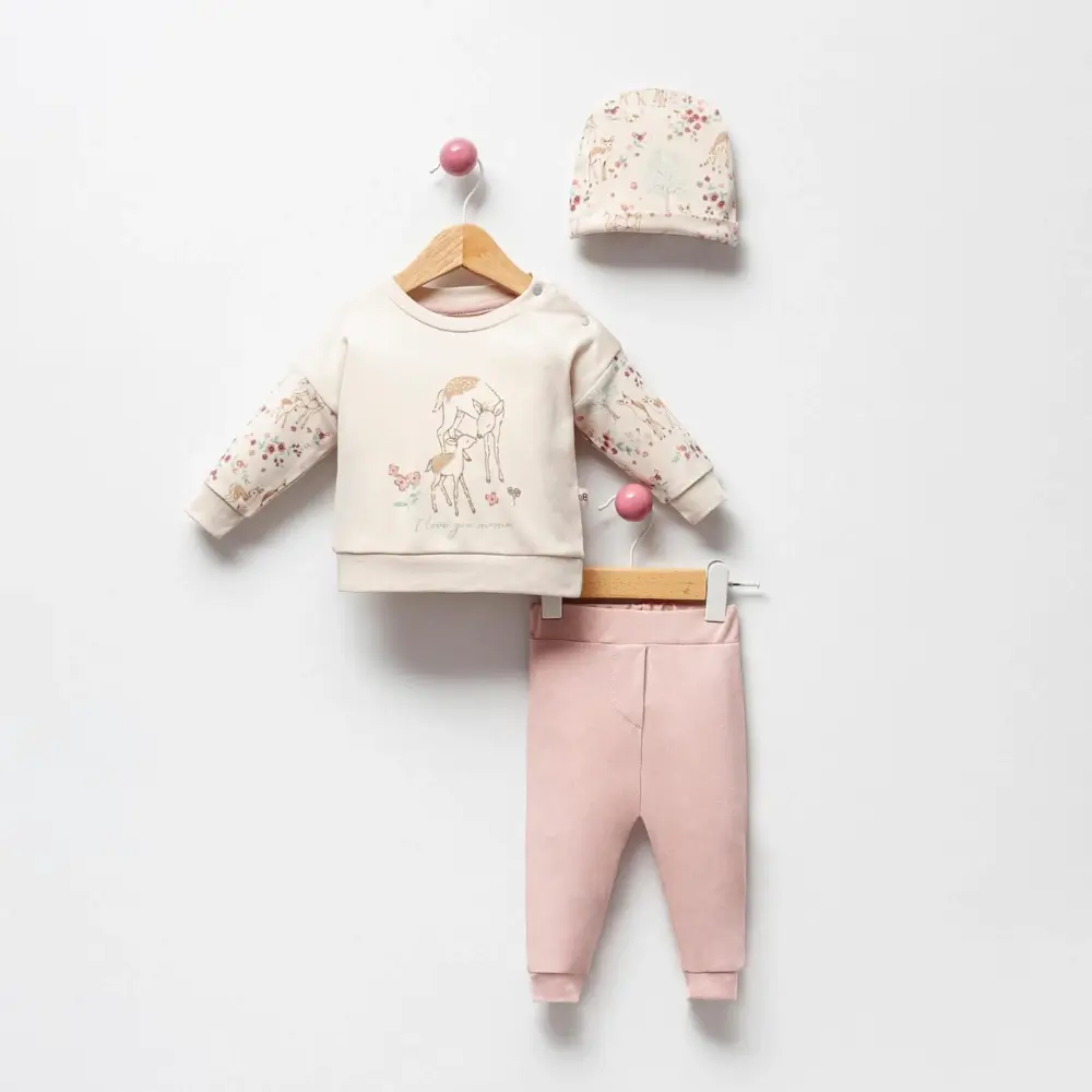 BUBBLES Dvodelni komplet Bambi Light Pink BUB3122SR