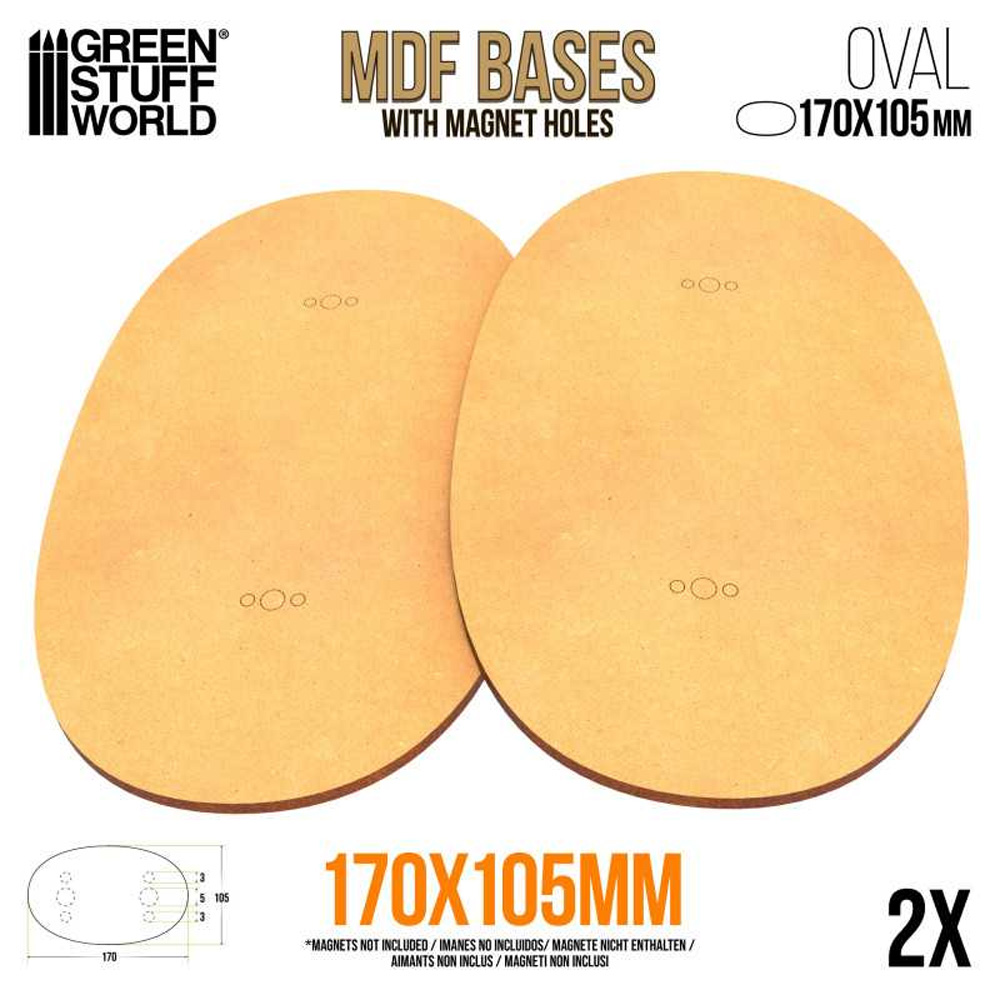 MDF Oval Base 170x105mm - Packx2 (thickness 3mm)