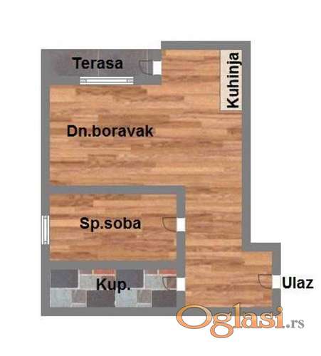 Dvosoban izgradnja 42m2 blizu Som. Bulevara