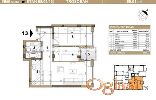 Južni Telep-Trosoban stan 55 m2 u Izgradnji-povrat PDV-065/385 8880