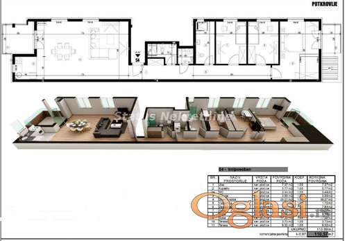 Adice-Veliki Troiposoban stan 111 m2 u Izgradnji-povrat PDV-065/385 8880