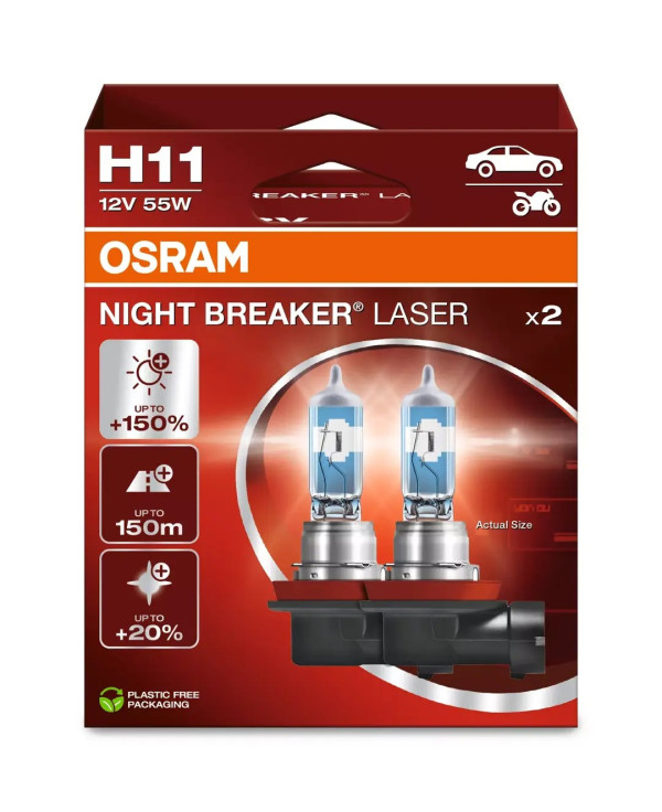 NIGHT BREAKER LASER H11 64211NL-2HB 55W 12V