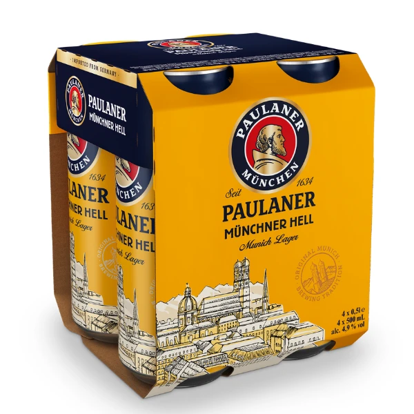 Pivo PAULANER Minhensko svetlo 4-pack Limenka 4x0,5l