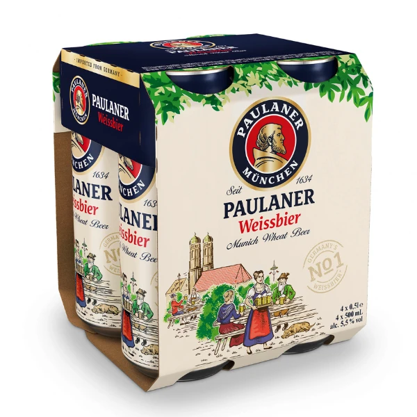 Pivo PAULANER Pšenično svetlo 4-pack Limenka 4x0,5l