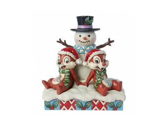 Chip n Dale Snowman Figurine