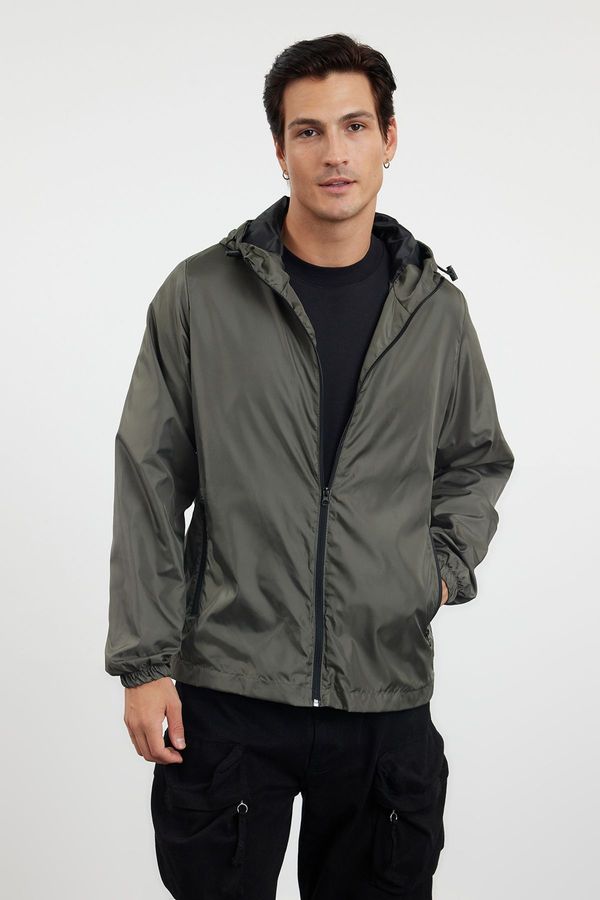 TRENDYOL KHAKI REGULAR FIT HOODED SEASONAL JACKET RAINCOAT WINDBREAKER COAT