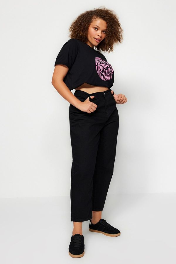 TRENDYOL CURVE BLACK MOM FIT JEANS