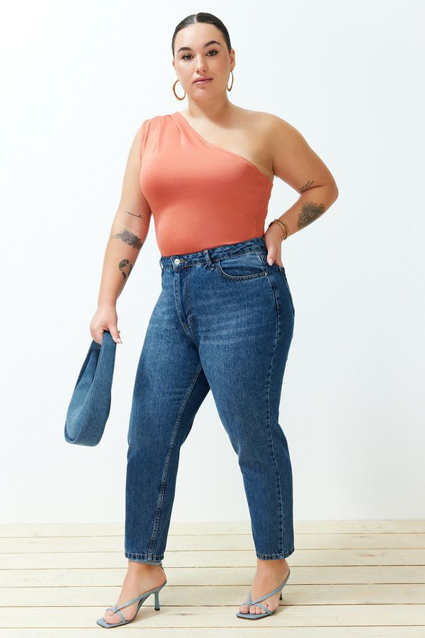 TRENDYOL CURVE BLUE HIGH WAIST MOM FIT JEANS