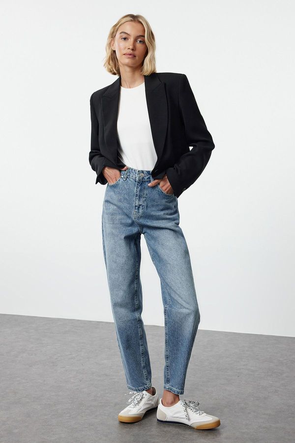 TRENDYOL BLUE HIGH WAIST MOM JEANS