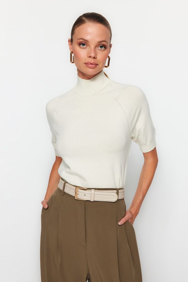 TRENDYOL ECRU PREMIUM YARN/SPECIAL YARN SOFT TOUCH BASIC KNITWEAR BLOUSE