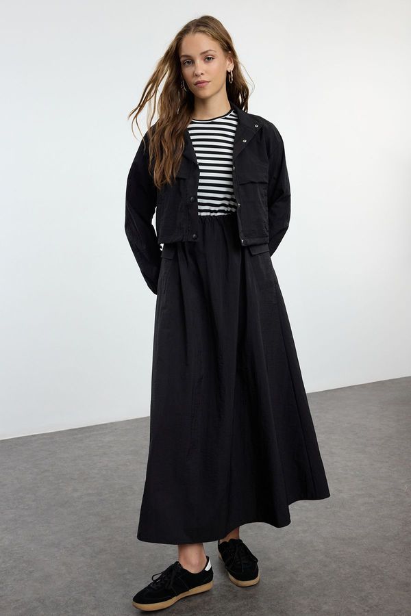 TRENDYOL SMOKED DRESS JACKET BOTTOM-TOP SET