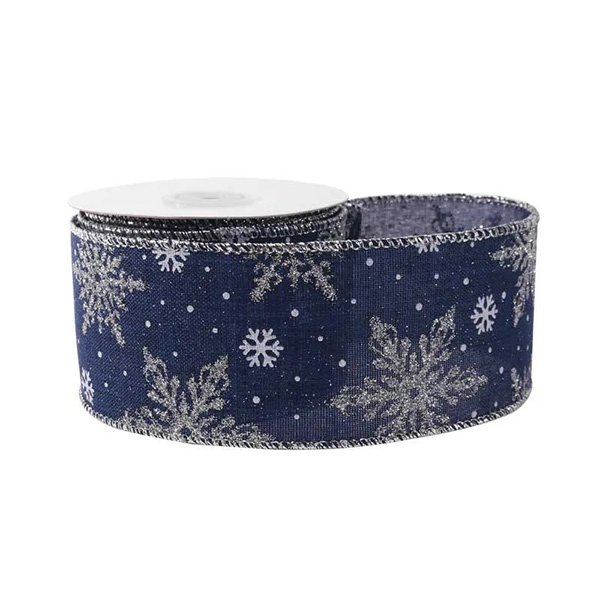 RI6630
Dark Blue Silver Snowflakes Ribbon