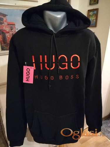 Novi muski duks sa kapuljacom Hugo Boss 2XL Crni Debeli Zimski Novo