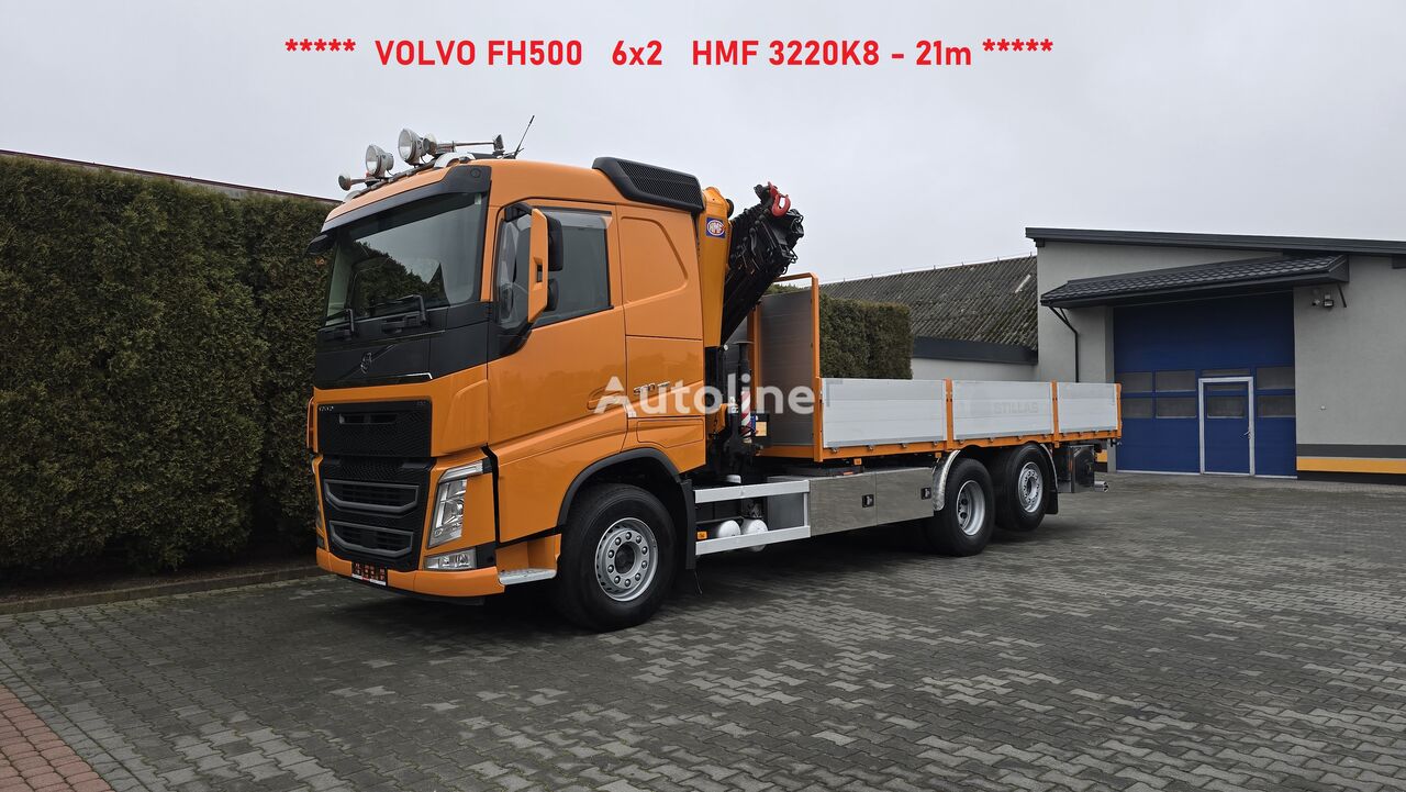 Volvo FH500 6x2 HDS HMF 3220K8-21m kamion s ravnom platformom