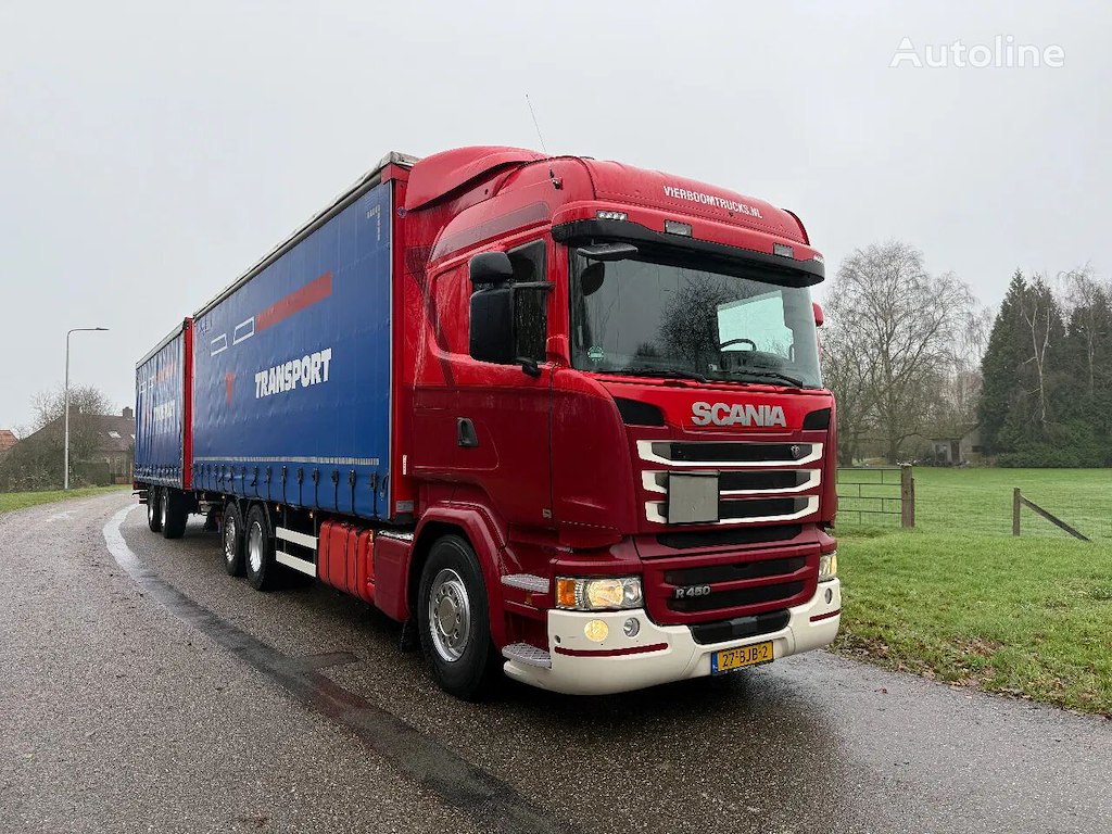 Scania R450 6X2 KOMPLETT MIT ANHANGER RETARDER HOLLAND TRUCK TOP ZUSTAN kamion furgon