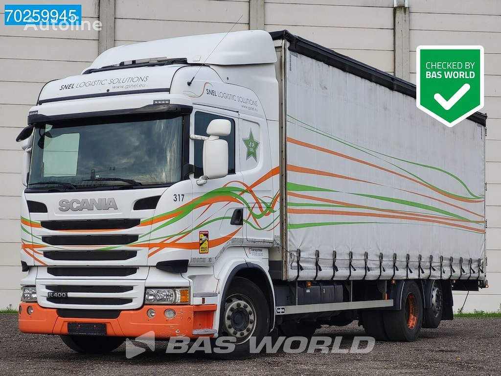 Scania R400 6X2 Lift+steering axle Automatic CR19N 2x Tanks EEV kamion sa klizna zavesa cerada