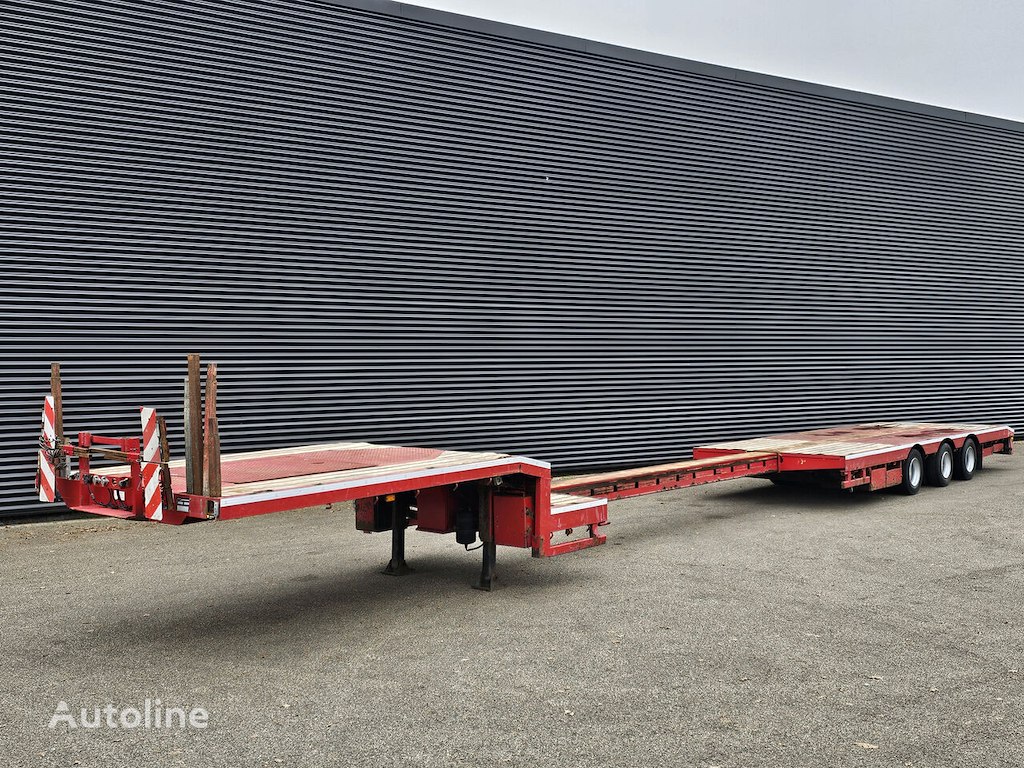 Kromhout 3 AXLE SEMI TRAILER / EXTENDABLE / 2 X STEERING AXLE poluprikolica sa niskom platformom