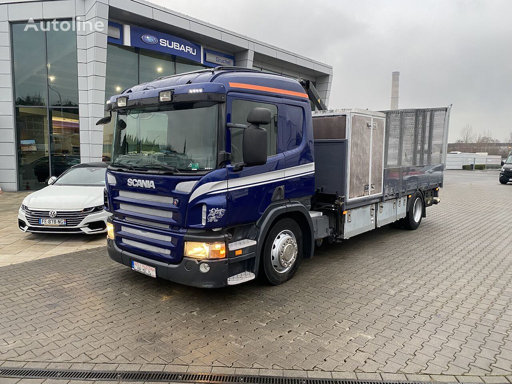 Scania P230 / PLATFROM WITH RAMP / HDS HIAB / EURO V / SLEEP BED! kamion platforma