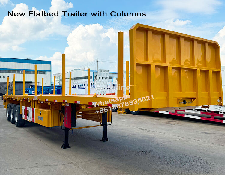 Nova New 3 Axle Flatbed Trailer with Columns poluprikolica sa ravnom platformom