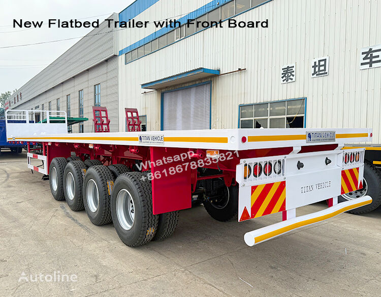 Nova 4 Axle Flatbed Trailer Truck with Front Board poluprikolica sa ravnom platformom