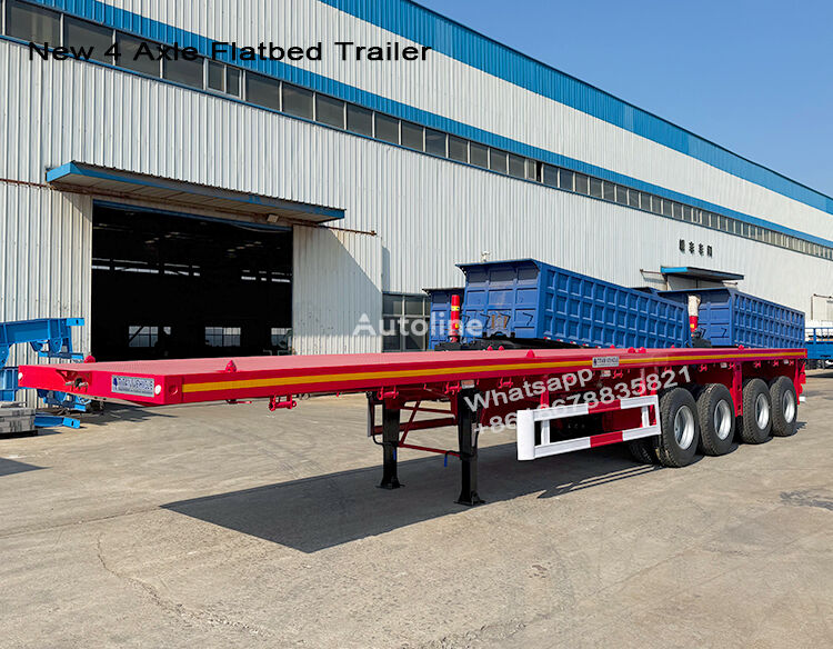 New 4 Axle Semi Flatbed Trailer poluprikolica sa ravnom platformom