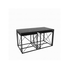 HANAH HOME Sto za dnevnu sobu Defne Black Marble (3 kom)