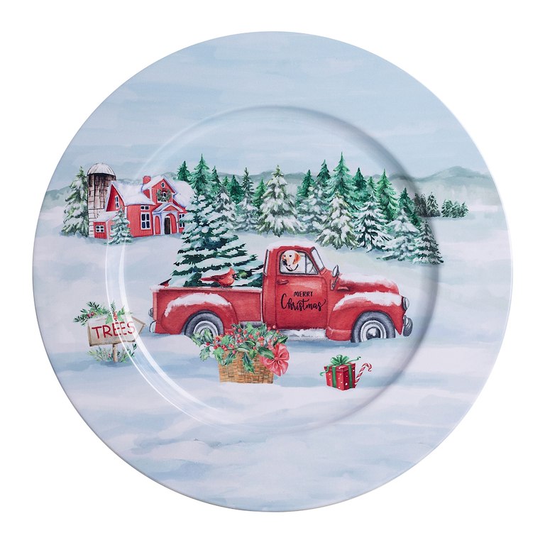 NOVOGODIŠNJA METALNA TACNA 33X1,5 CM