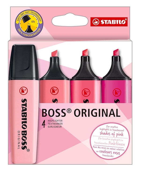 Signiri STABILO BOSS ORIGINAL, Roze nijanse, set 1/4