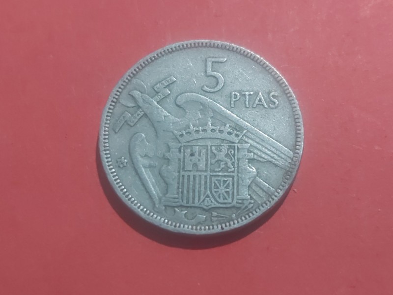 Španija - 5 pesetas 1957 god