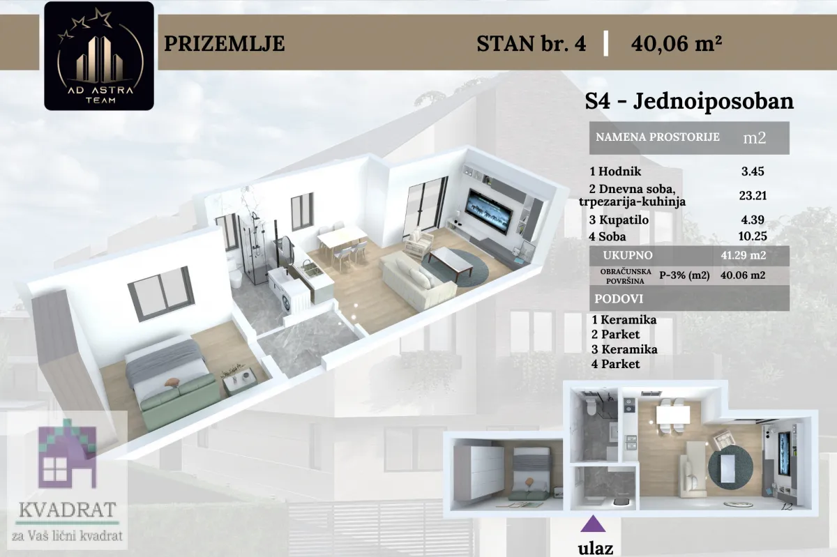 Prodaja, jednosoban stan, 40m2, Obrenovac, Beograd