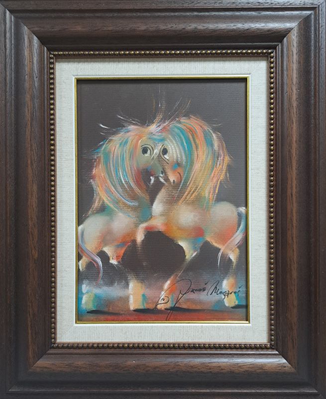 Braon ples XVI, Janoš Mesaroš, pastel, luksuzno uramljen, sa 56×46 cm, bez 35×25 cm, sertifikat, 200 eura