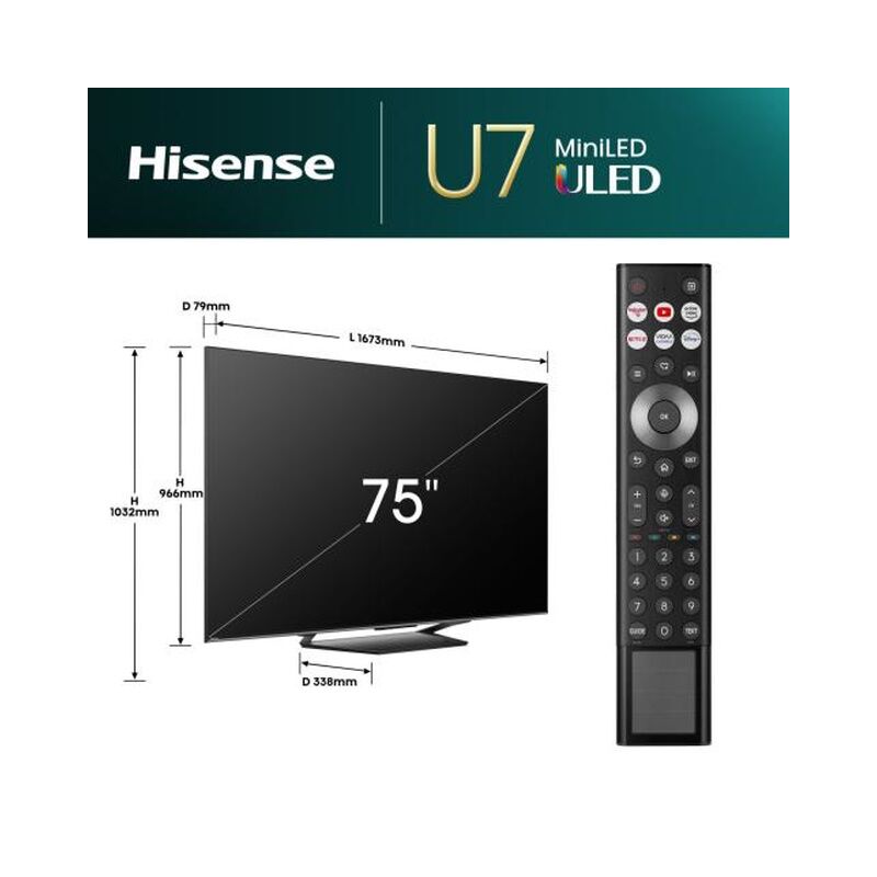 HISENSE 75 inča 75U7NQ ULED Mini-LED 4K UHD Smart TV